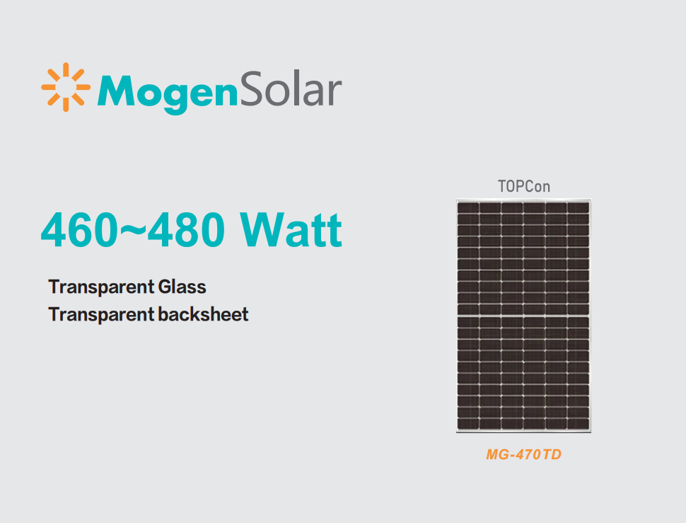 Topcon White Glass 460W 465Wp 470Watt Glass Glass PV Solar Panel Module ...